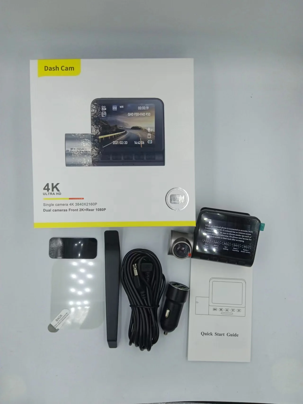 2 Channel 2k Dash Cam 2k+1080p Dash Camera Front And Rear Dual Dash Cam ...