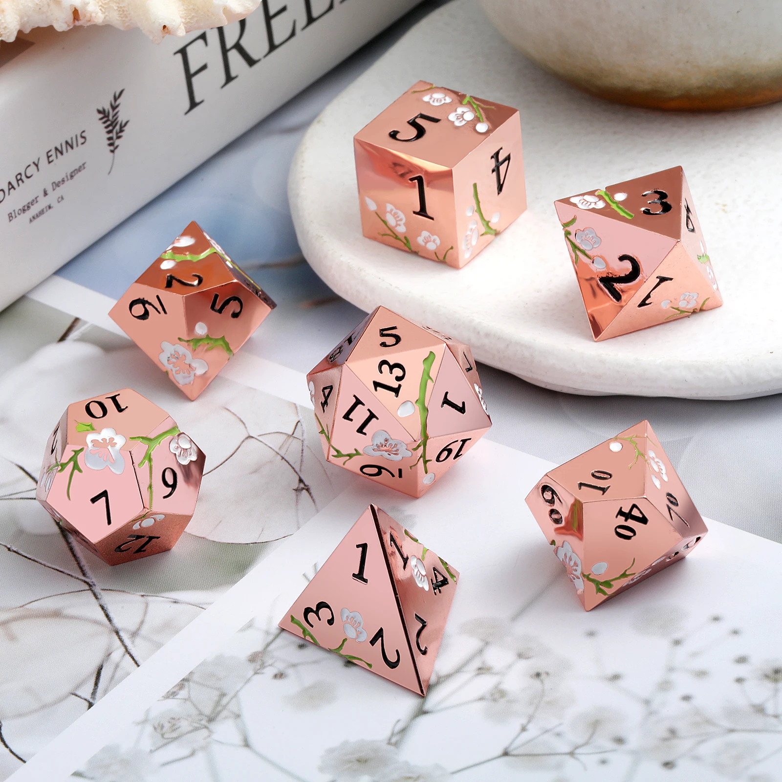 Custom Metal Dice Set for DND Games - Polyhedral & Stylish