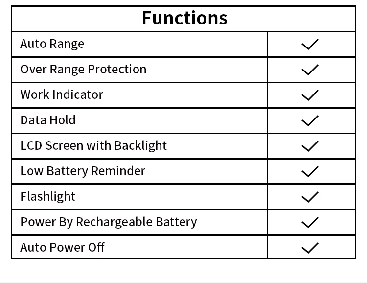CZDANG FS899C Multimeter - 6000 Counts, Auto Range, Full Screen