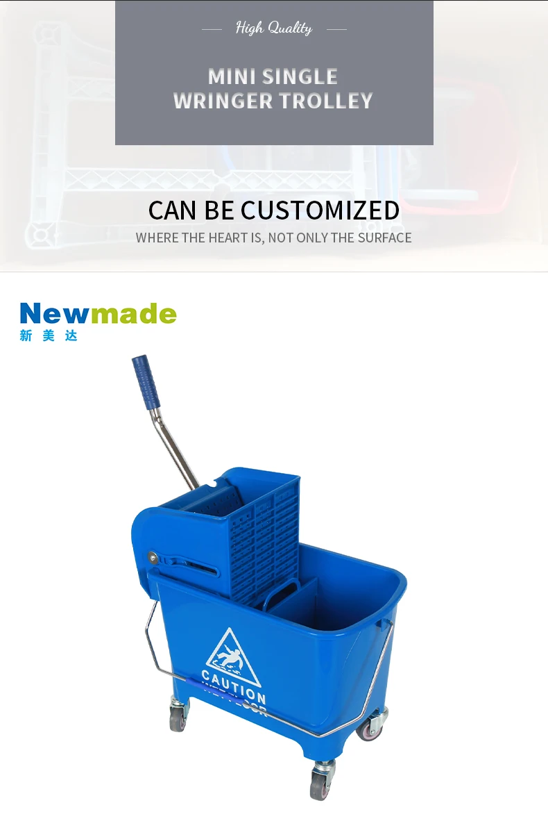 Durable 20L Plastic Mini Mop Bucket Wringer Trolley for Housekeeping ...
