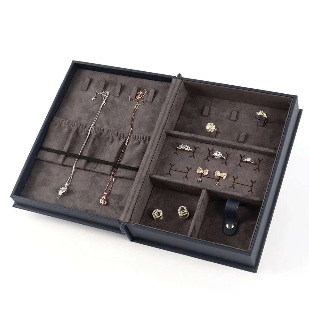 Pu Leather White Book Style Jewelry Box Storage Boxes Case Book Shaped ...