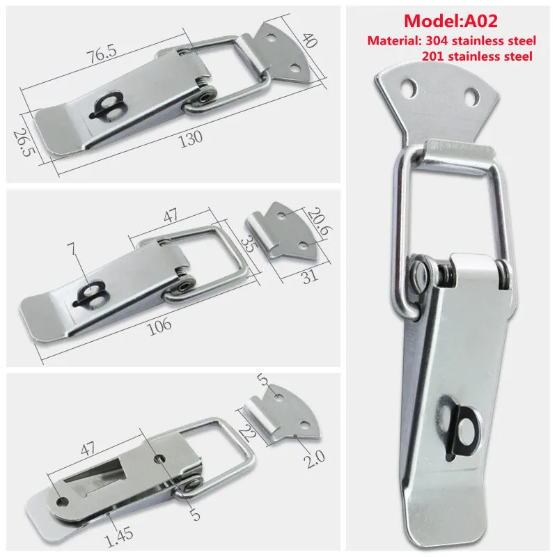 Galvanized Fastener Toolbox with Spring-Loaded Draw Latch Toggle Hasp ...