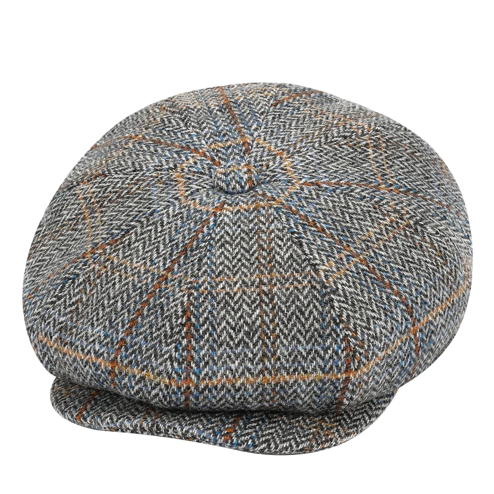 Factory 8 Panels Newsboy Cap For Men Flat Hats Caps Men's Retro ...