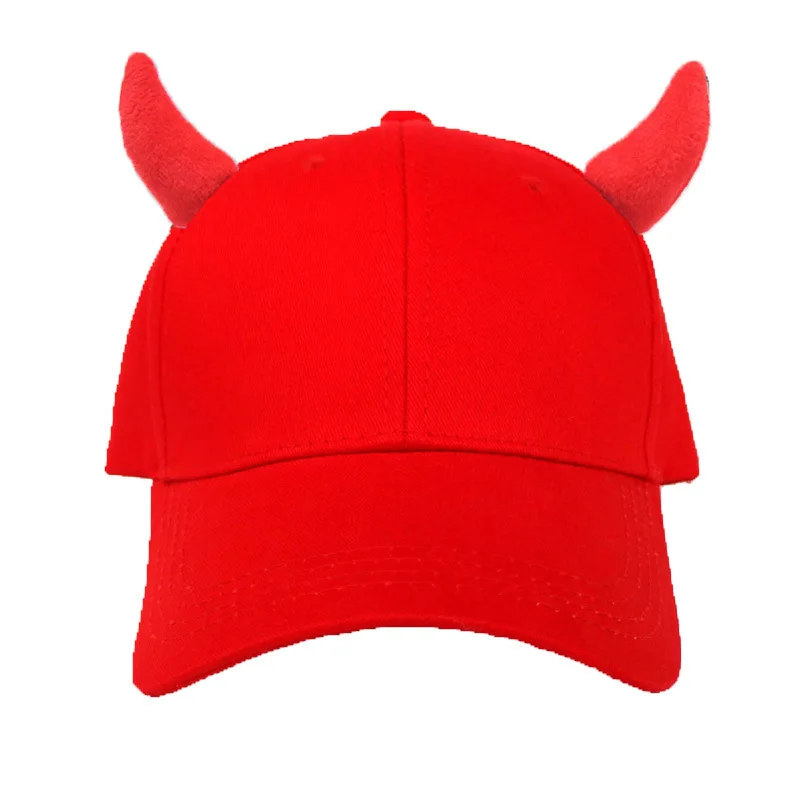 Men's Horned Devil Ear Guard Fashion Baseball Cap Boy's and Girl's Flat ...