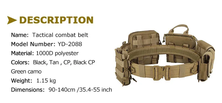 Yakeda Multifunctional Tactical Belt Set Quick Release Combat Belts For ...