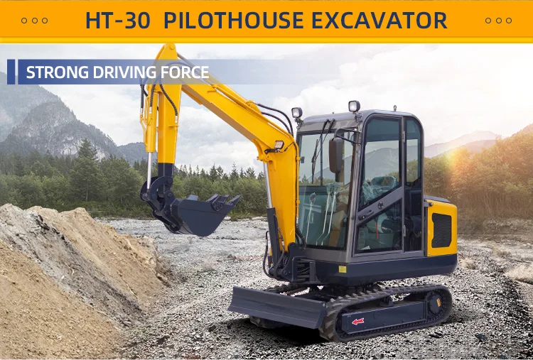 HT30 Mini Excavator - 3 Ton Crawler Digger with 0.11m³ Bucket for ...