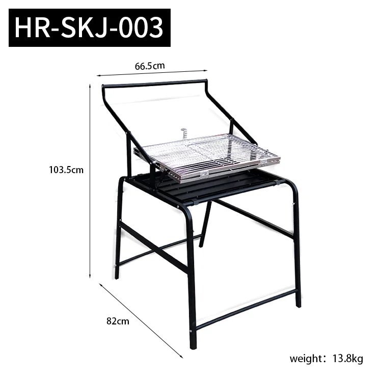 Commercial Camping Big Smoker Rotary Foldable Charcoal BBQ Set Grill Rack