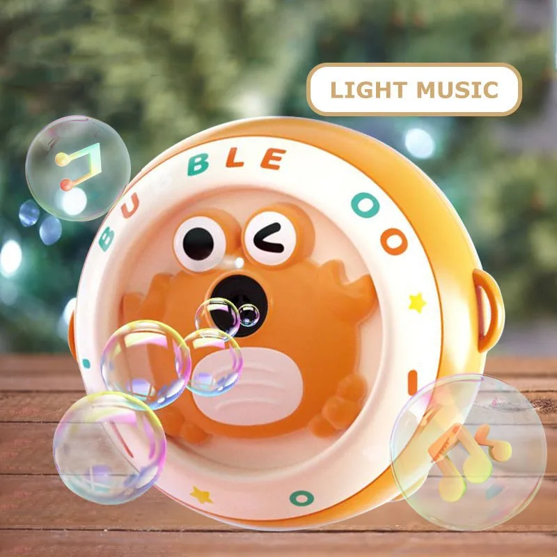 Summer Outdoor Automatic Bubble Machine With Lights Musical Toys Kids Cute Electric Crab Soap ...