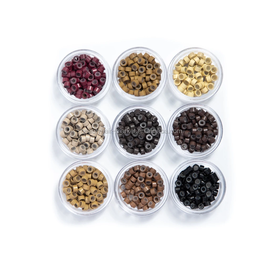 Pre Looped Nano Size Micro Rings Silicone Micro Links Beads Hair ...