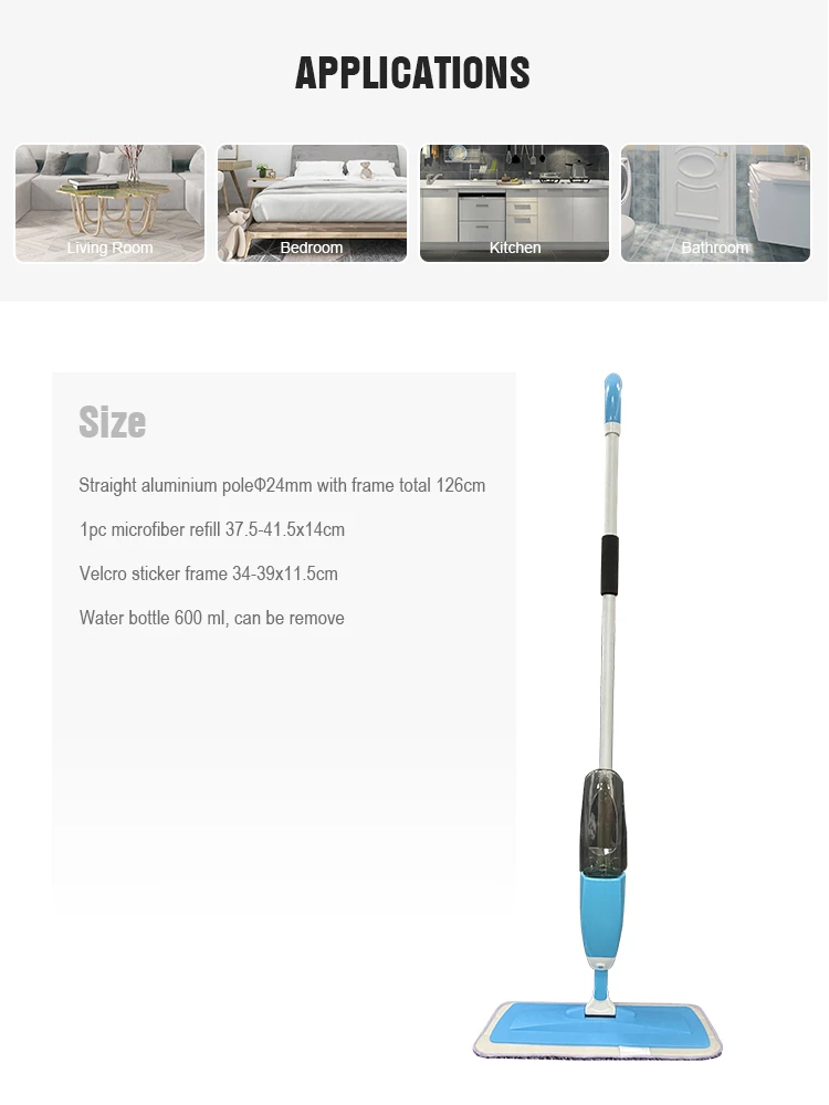 Refillable Bottle Mop Multi-purpose Cleaner Spray Mop Floor Cleaning ...