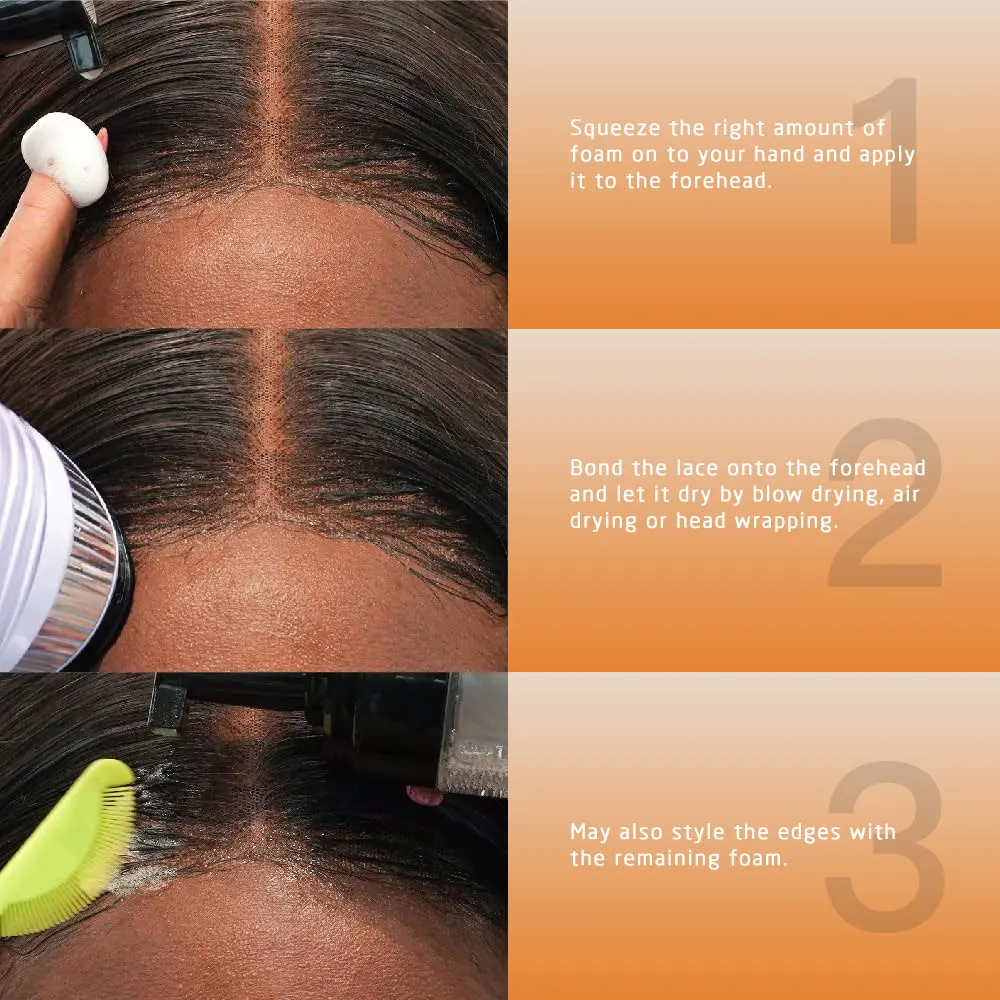 Oem Glueless Melting Mousse Lace Front Glue Hair Mousse Strong Hold ...