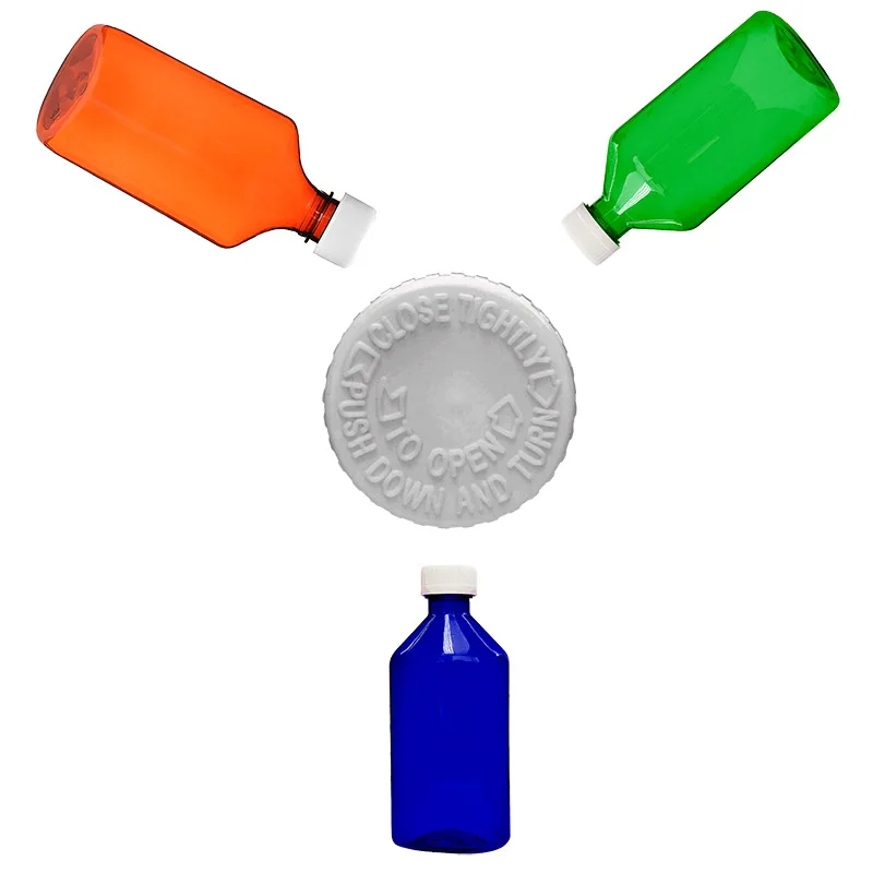 Herbal Syrup Bottle - Fluid Oval Plastic Cough Medicine Container