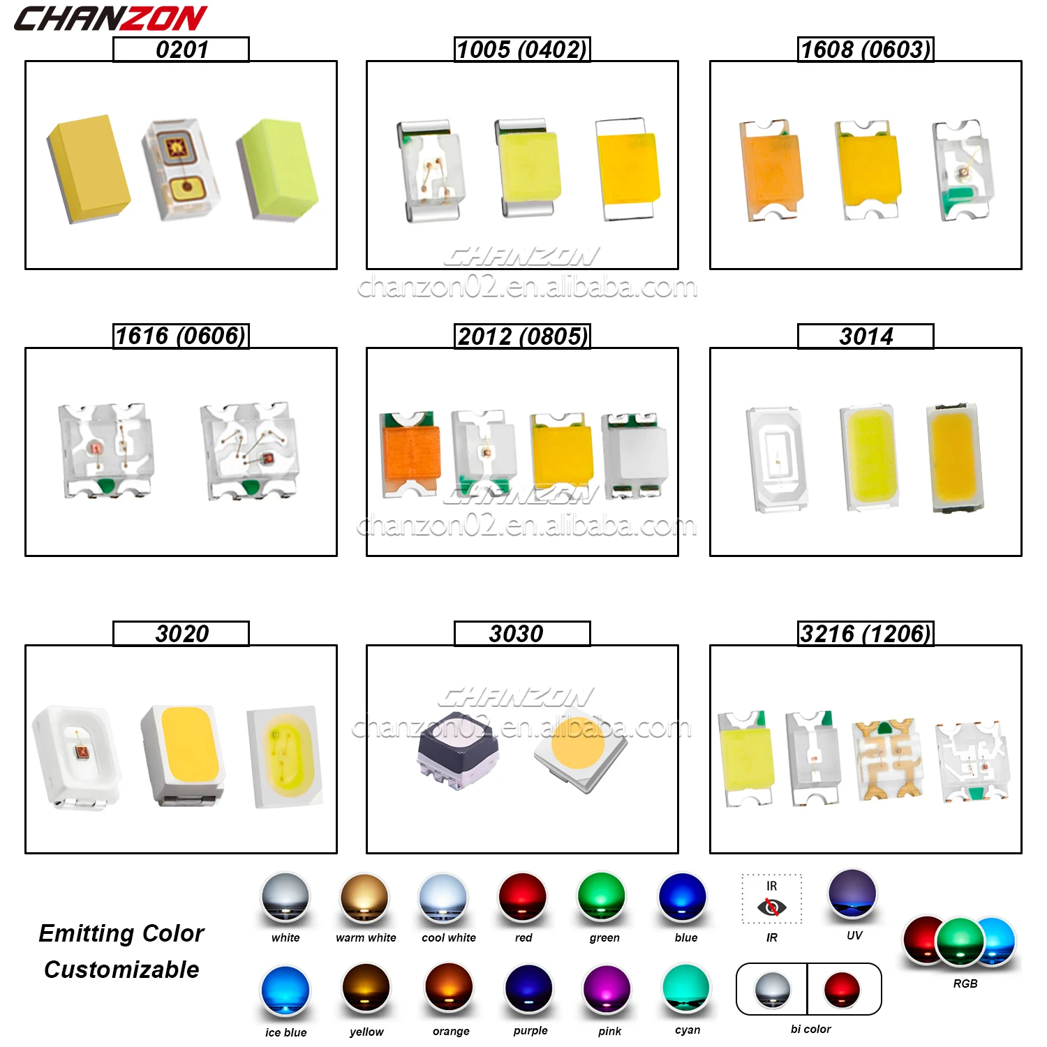 Wholesale 1206 ( 3216 ) 1209 ( 3227 ) SMD Diode LED CHIP RGB Bi-color ...