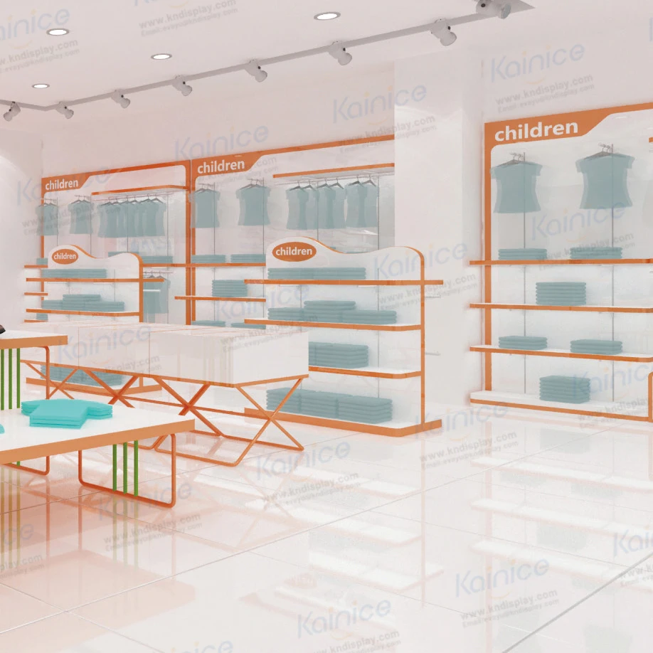 Kainic Kids Shop Interior Design Customize Clothing Display Stand Kids ...