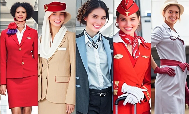 Air Hostess Costume Custom Color Cabin Crew Dress Custom High Quality ...
