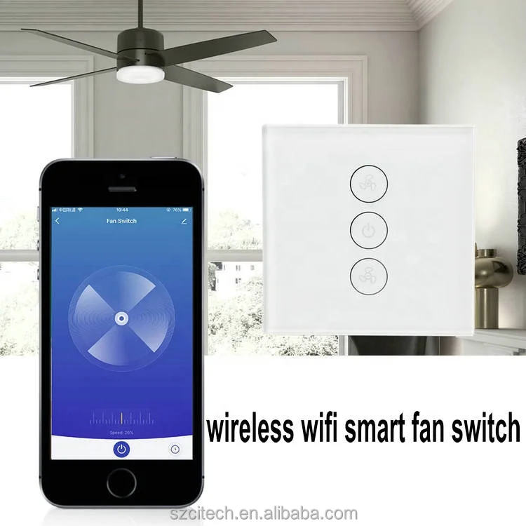 Eu Standard Wifi Smart Fan Switch Tuya Oem Touch Fan Speed Control ...