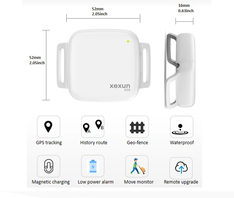 Xexun 4G Pet Tracker Small Animal Micro Chip Collar for Pets Dog Cat ...