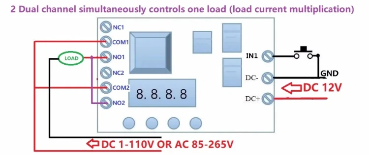 Dr42a01 Dual Channel 12v Timing Relay Multifunctional Dpdt0.1-9999 ...