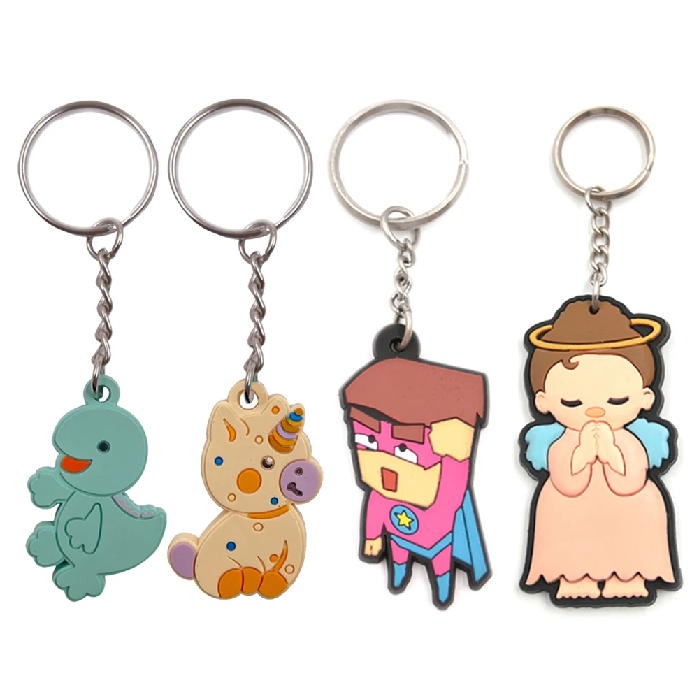 Wholesale 2d 3d Keyring Cute Cartoon Anime Silicone Rubber Key Chain ...