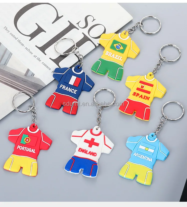 Custom Pvc Keychain Accessories Key Ring Gifts For Soccer Football Fans ...