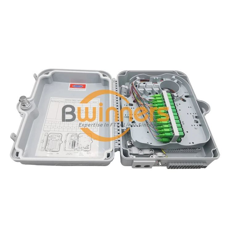 24 port FTTH Fiber Optic Termination Box 1X16 Core Outdoor Fiber ...