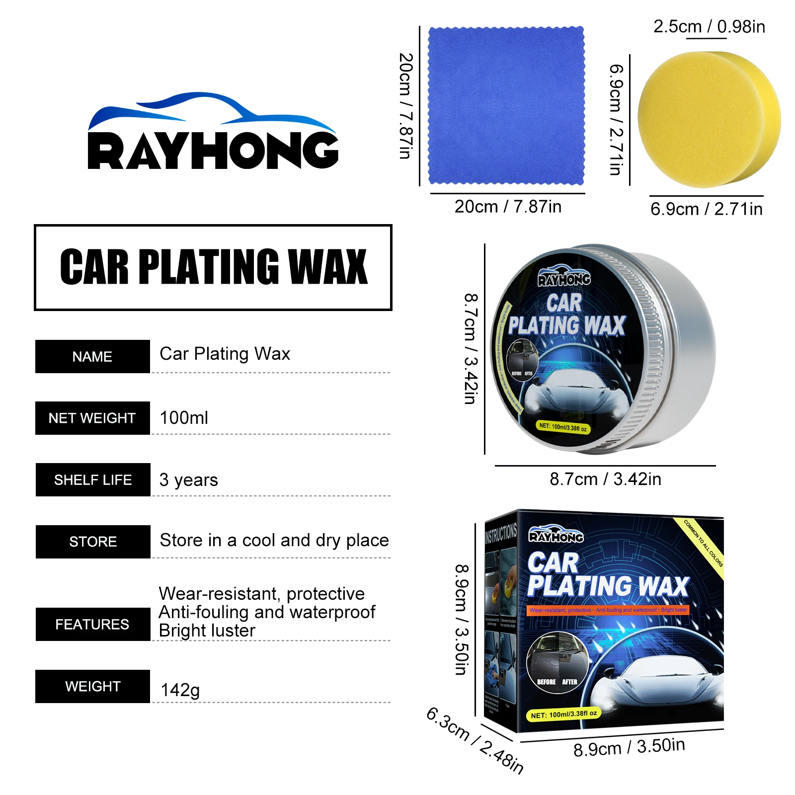 Rayhong Crystal Wax Wear-resistant Car Crystal Wax Coating Protective ...
