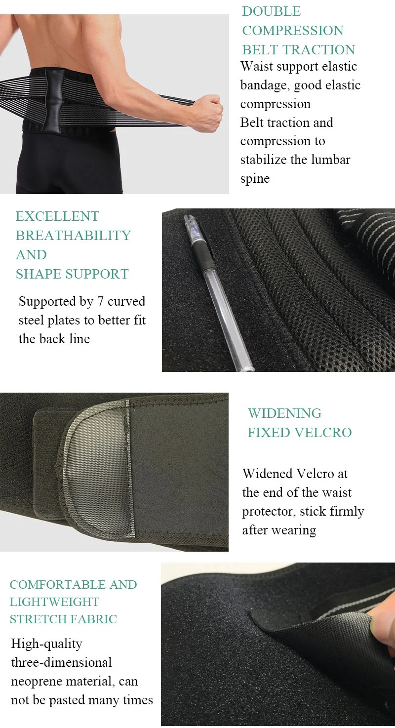 Neoprene Waist Support Belt Lumbar for Pain Relief Work Low Back Brace ...