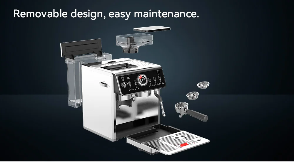 Semi-auto Household Coffee Machine - Multi-Function & Grinder