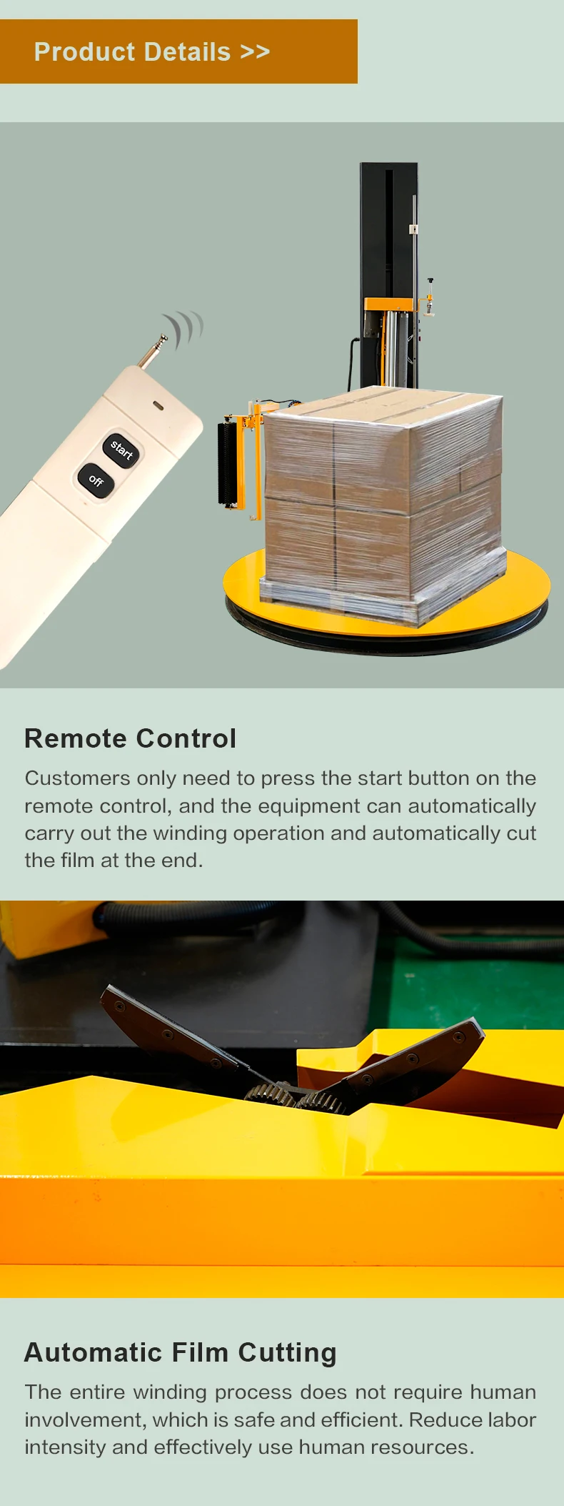 Heavy Loading Turntable - Automatic Stretch Film Pallet Wrap Machine