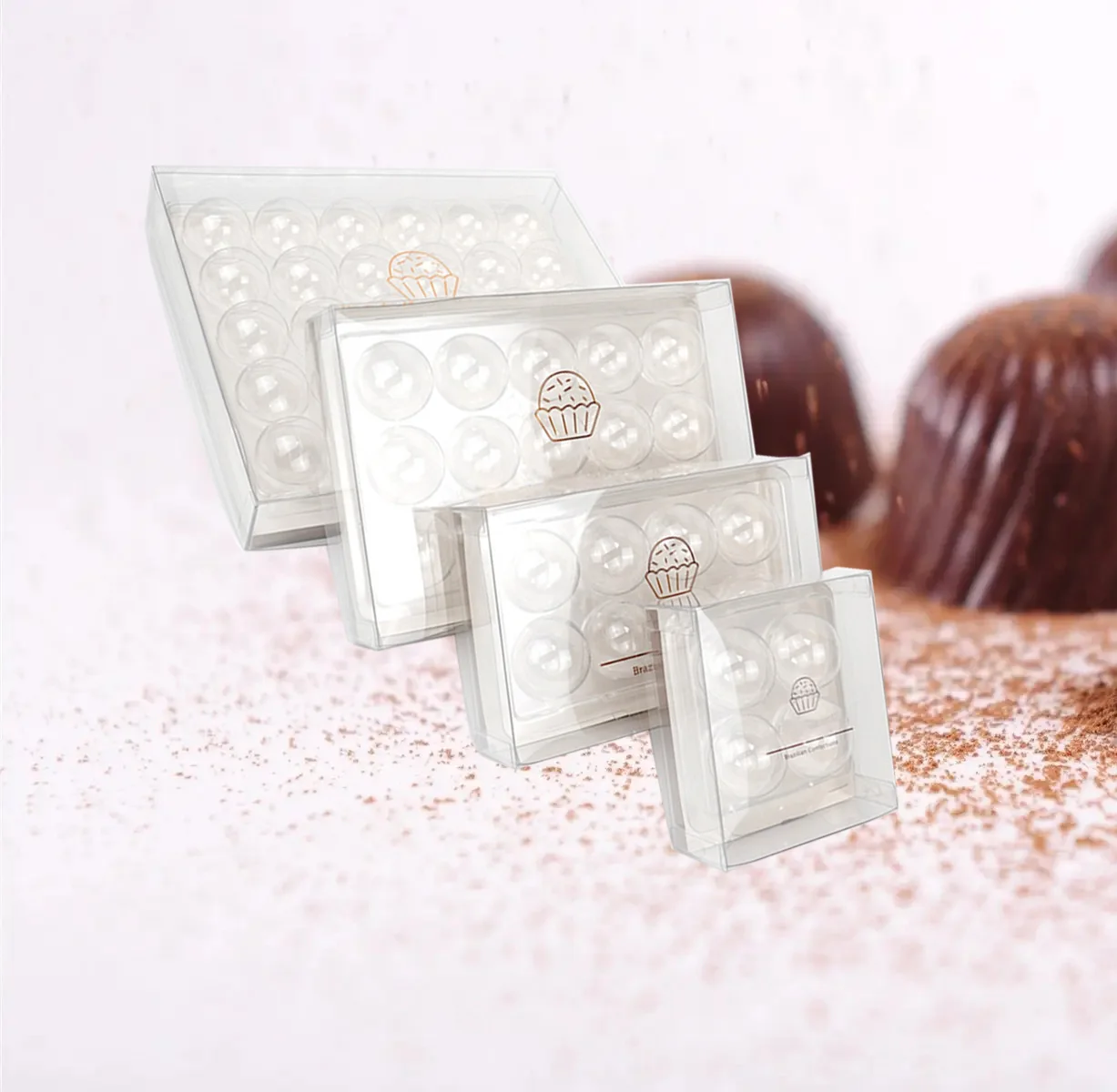 Wholesale Custom Logo Pvc Plastic Transparent 15 Truffle Chocolate Box ...