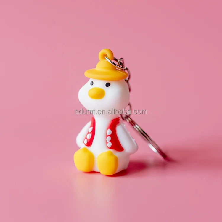 Cartoon Toy Keychain Birthday Gifts Pretty Yellow Duck Car Key Chain ...