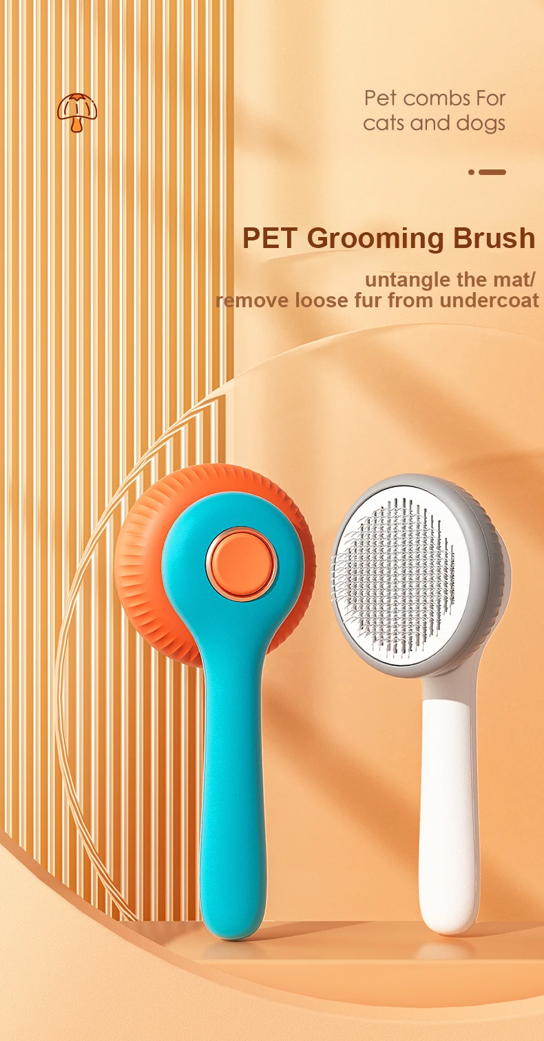 Self-cleaning Pet Cat Dog Slicker Brush Comb For Hair Grooming - Buy ...