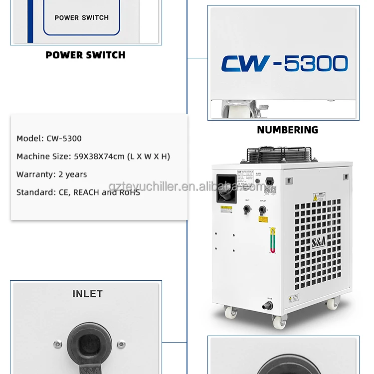 Cw-5300 1hp Cold Plunge Recirculating Water Cooling Tank Chiller ...