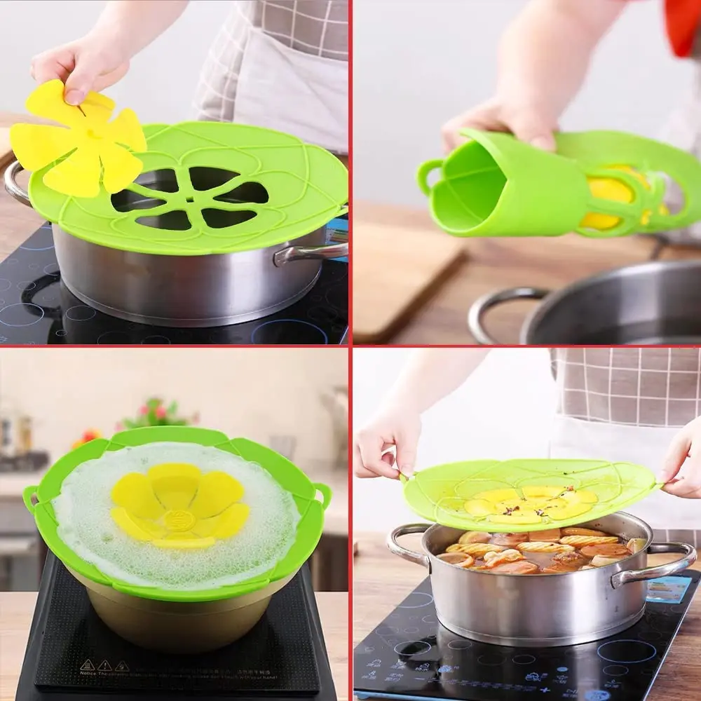 Silicone Spill-proof Pot Cover Bpa Free Spill Stopper Lid Cover Multi ...