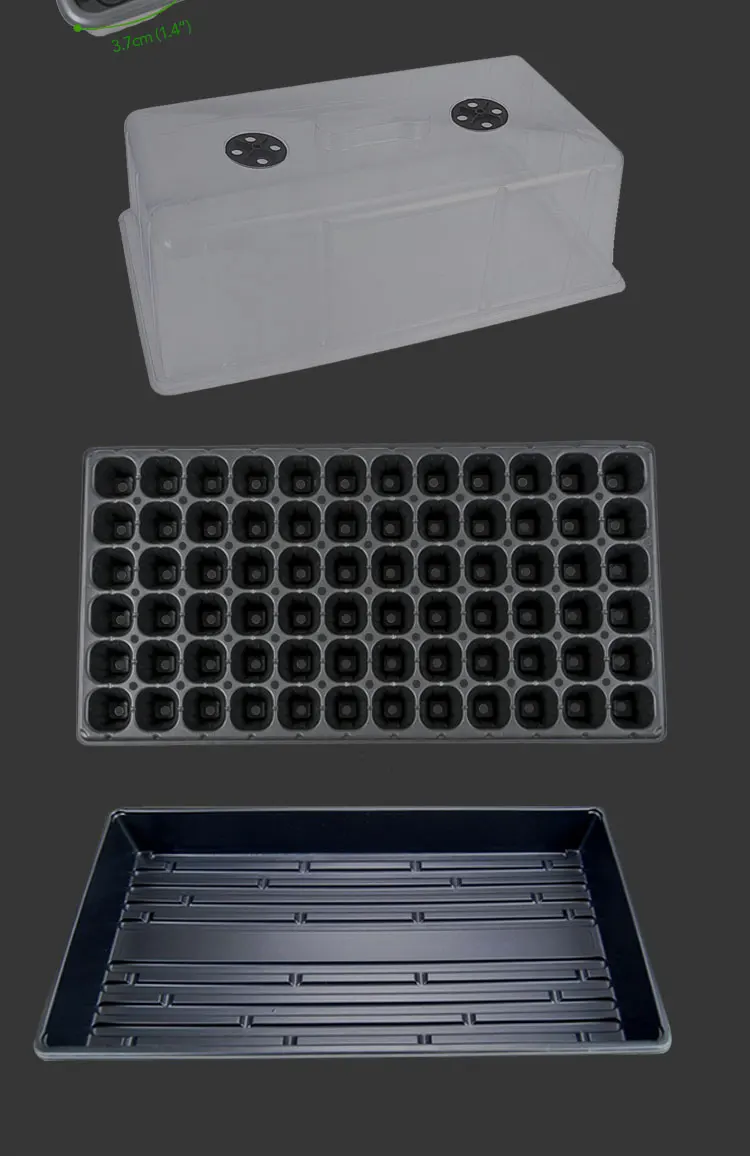 Hydroponic 72 Cells Seed Tray Starter Kit with Dome