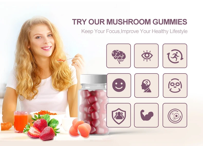 Complex Gummies With Medicinal Mushrooms Extract Oem Vegan Gummy Immune ...