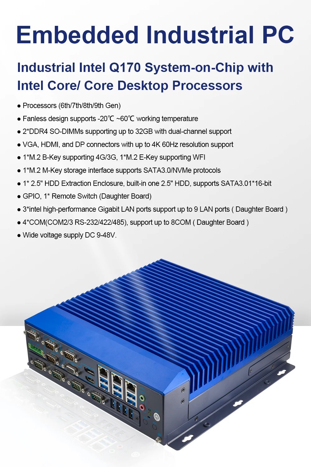 Intel Q170 I3 I5 I7 Onboard 4gb Ram Mini Thin Client Pc Embed 3 Lan 4com 10usb Industrial ...