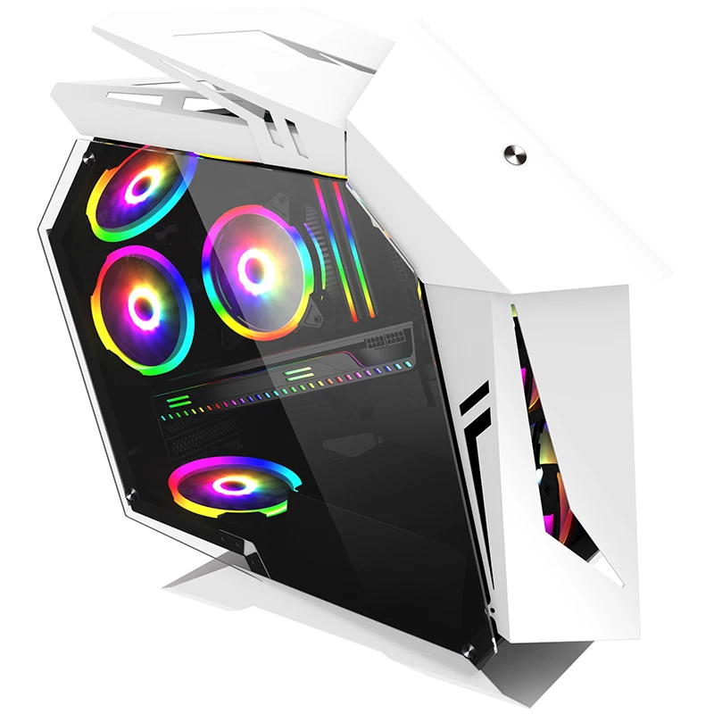 White ATX PC Case Mid Tower - Ideal for Gaming & Desktop