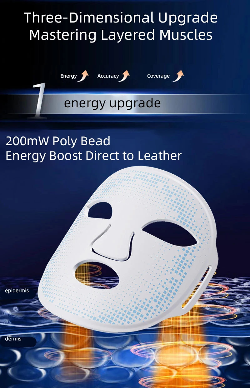 Silicone EMS Led Mask - Home Skin Care Mask for Rejuvenation