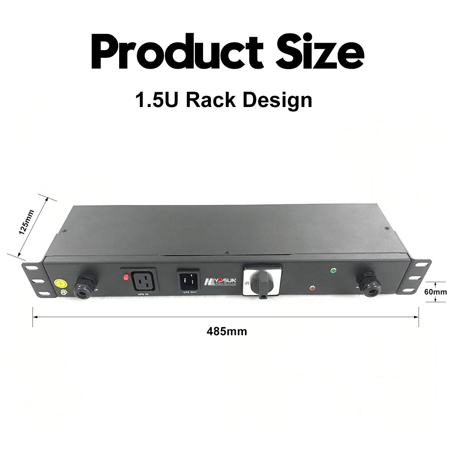 19 Inch Horizontal 1.5U 2 Ways IEC C19 C20 Socket Rack PDU With Self ...
