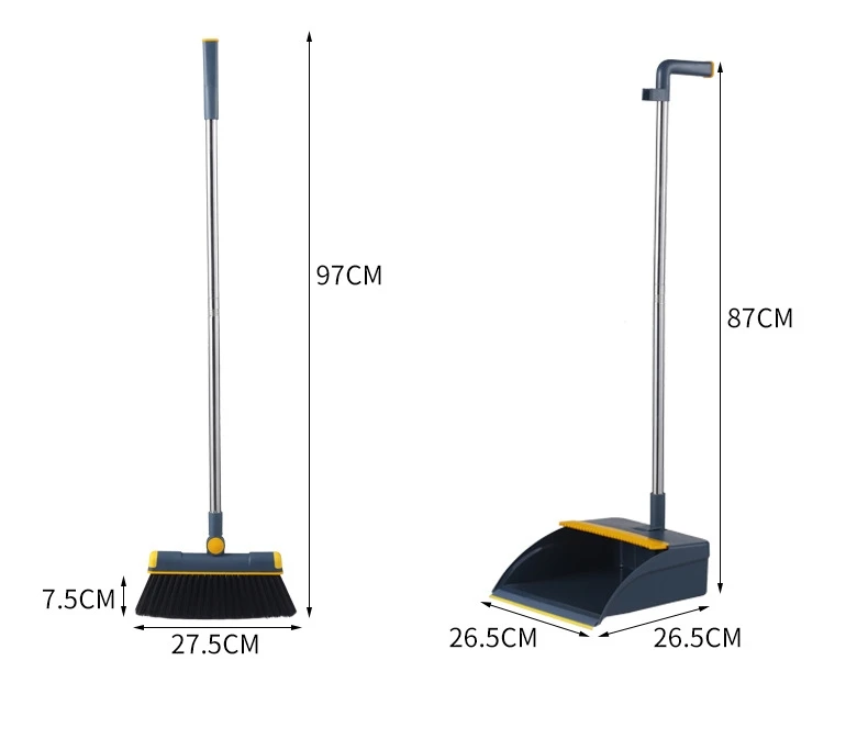 Office Broom and Upright Stand Dustpan Combo Set by DOOSO