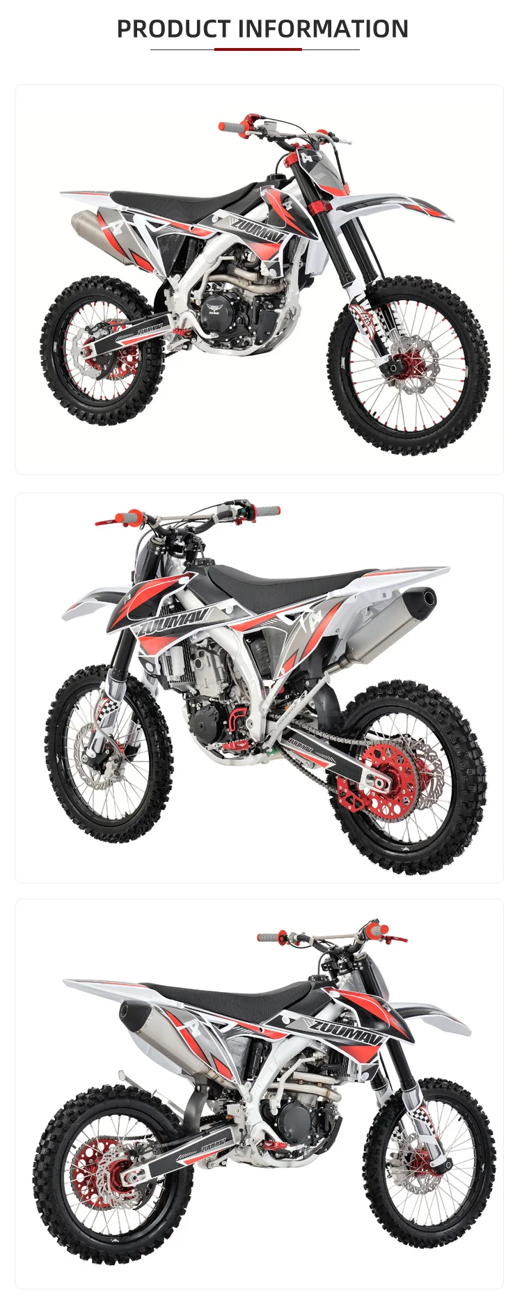 Motocross 300cc Automatic Enduro Motorcycle 4-stroke Engine Mini Dirt ...