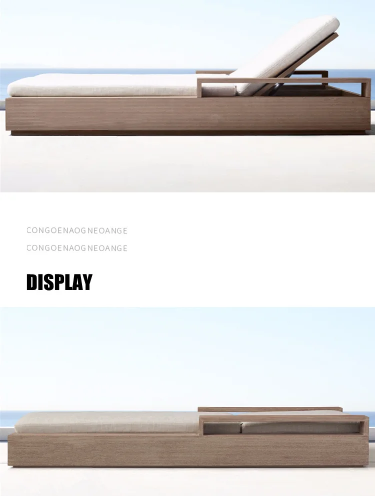 Modern Beach Chair Leisure Outdoor Furniture Sun Bed Wood Pool Beach ...