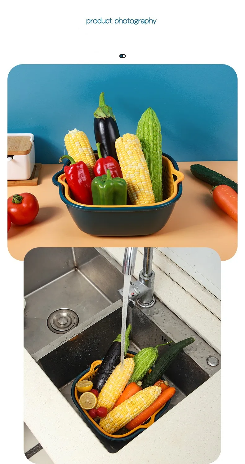 Wholesale 6 In 1 Plastic Colander Strainer Vegetable And Fruit Drain ...