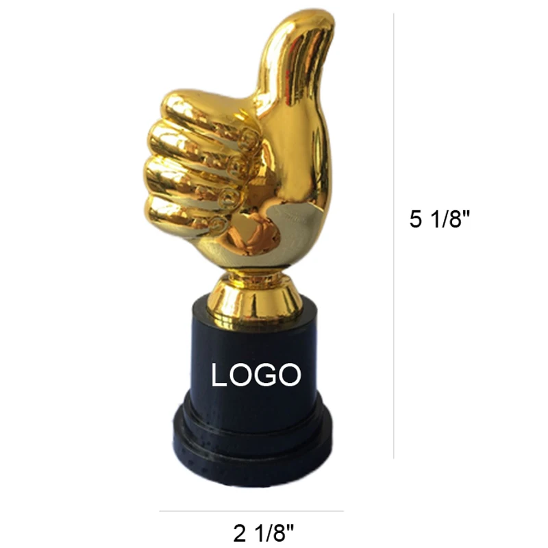 Custom Thumbs Up Trophy Creative Thumb Designed Plastic Gold Trophy ...