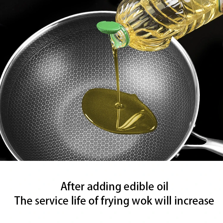 Three Layer Stainless Steel Wok - Even Heat Cooking