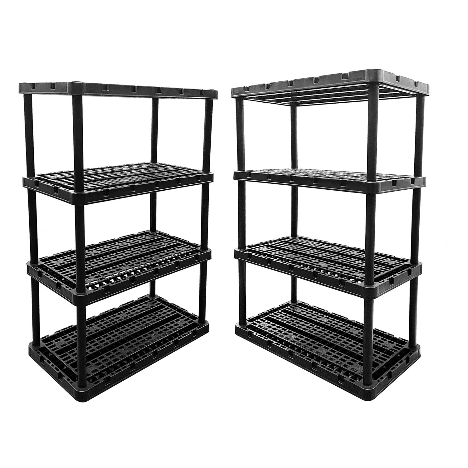 Black Garage Display Ventilated Plastic Warehouse Tool Shelves Shelving ...