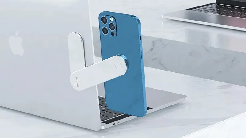 Aluminum Dual Screen Magnetic Phone Holder For Laptop Adjustable Slim ...