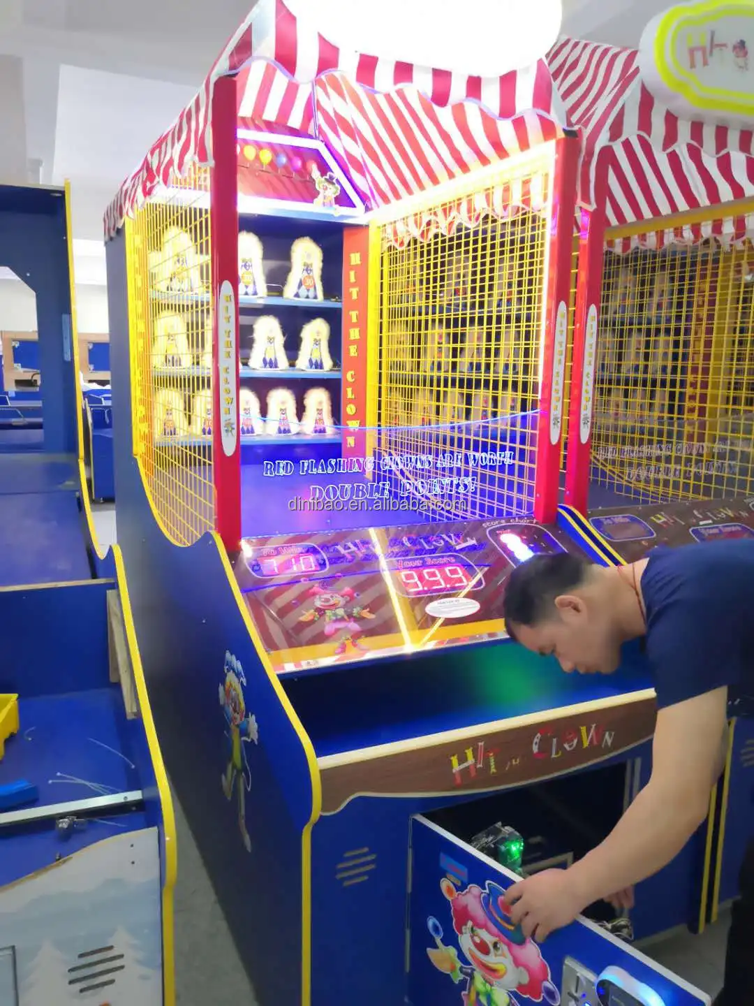 Dinibao Coin Operated Game Machines Hit The Clown Ticket Lottery Arcade ...