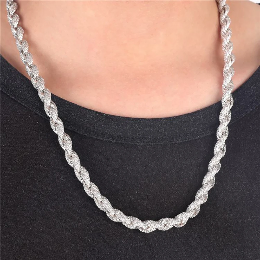 Full Iced Out Hip Hop Jewelry - Moissanite Rope Chain